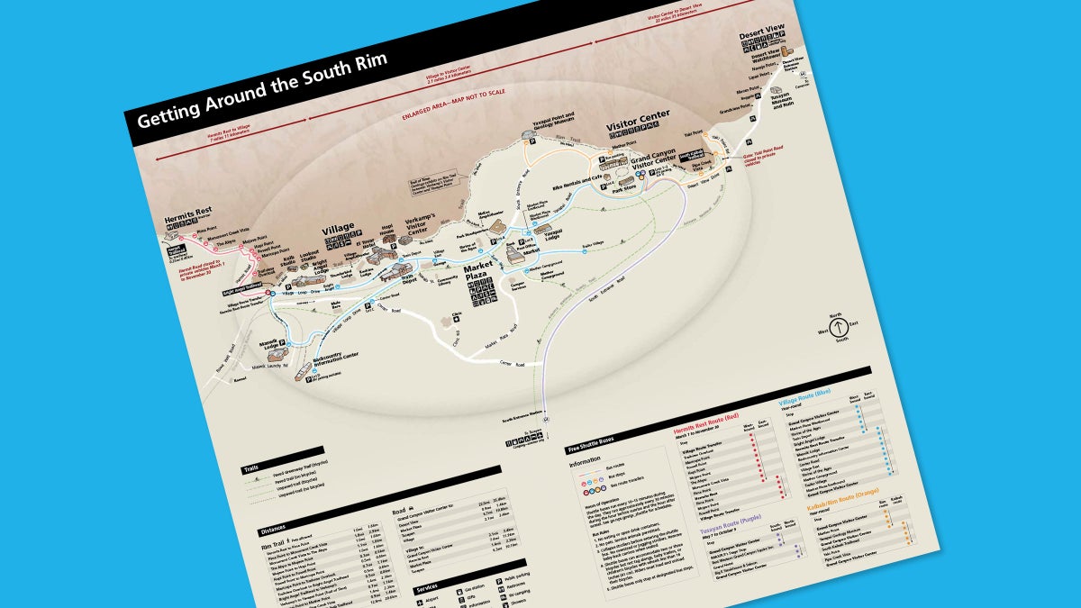 Download PDF Map of the South Rim and Grand Canyon Village
